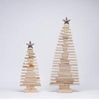 China Christmas Tree Table Decoration Ornaments with Simple Design and Natural Wood Color for sale