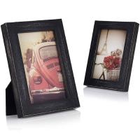 China Rustic Home Decoration Wood Wall Art Plaque Sign with Photo Frame and Burned Printing for sale