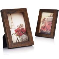 China Rustic Home Decoration Wood Wall Art Plaque Sign with Photo Frame and Burned Printing for sale