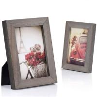 China Rustic Home Decoration Wood Wall Art Plaque Sign with Photo Frame and Burned Printing for sale