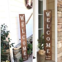 China Rustic Style Wooden Welcome Sign Hand-Painted for a Unique and Personalized Look for sale