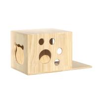 China Simple Design Wooden Cat Tree House Furniture for Small Pets Varnished Customizable for sale
