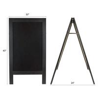 China Wind Resistant Solid Wood Chalk Board Stand Made of Pine Wood with Customized Logo for sale