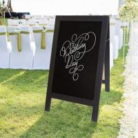 China Wind Resistant Solid Wood Chalk Board Stand Made of Pine Wood with Customized Logo for sale