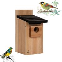 China Nature Wooden Bird House for Outdoors DIY Bluebird Nest Box Hanging Tree Wooden Birdhouse for sale