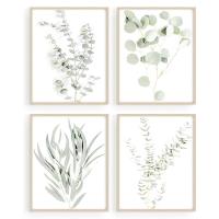 China Green Botanical Plant Wall Art Set of 4/6 Plant Wood Wall Decor Pictures 8
