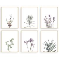 China Green Botanical Plant Wall Art Set of 4/6 Plant Wood Wall Decor Pictures 8