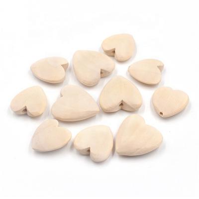 China 20-40mm Wood Beads Natural Color Heart Shape Wooden for DIY Dolls Bracelet Earring Vitalucks DIY Gift for sale
