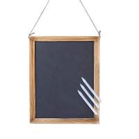 China Modern Style Chalk Blackboard Hanging Menu Wooden Plain Color Pine Wood for Coffee Shops for sale