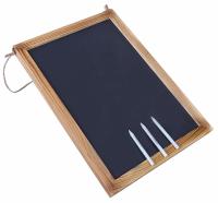 China Modern Style Chalk Blackboard Hanging Menu Wooden Plain Color Pine Wood for Coffee Shops for sale