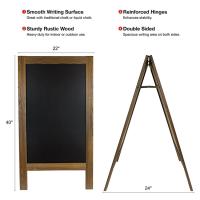 China Handcrafted Rustic Wooden Frame Portable Blackboard With Stand Convenient and Portable for sale