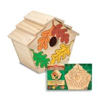 China Print Pattern Wooden Cedar Bird House Cages for DIY Decoration and Decor for sale