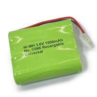 China Cylindrical 3.6 V NiMH Battery Pack 1500mah High Capacity Range For Toys for sale