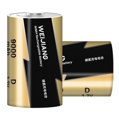 China OEM NiMH D Size Rechargeable Battery Large 9000mah Battery Double for sale