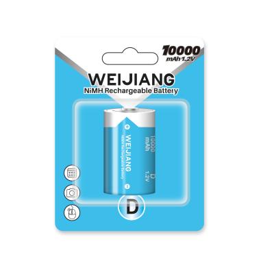 China REACH Approval LR20 Rechargeable Batteries 10000mAh D Size Nimh Battery for sale