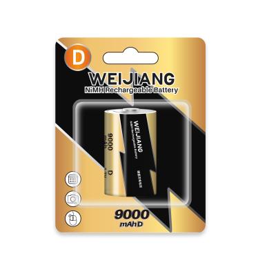 China Professional OEM Supplier LR20 Rechargeable Batteries 1.2v D Size 9000mAh nimh Battery For Flashlights Electric Toys for sale