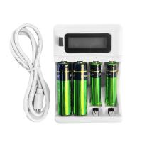 China LED 4 Slots AA AAA USB Power Smart Fast Universal Portable 1.2V NIMH Battery Charger for sale