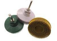 China Mini 75mm Rubber Tapered Bristle Disc Drill Brush with Shank for sale