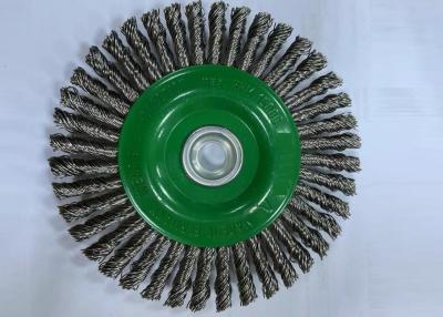 China 125mm OD Stringer Bead Knotted Wire Wheel Brush for Weld Preparation and Cleaning for sale