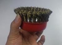 China 4 Inch OD Twisted Knot Copper Wire Cup Brush 16mm Inner Hole For Removing Paint for sale