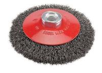 China High Tensile Crimped Conical Wire Brush 115MM OD With M14 Nut Size for sale