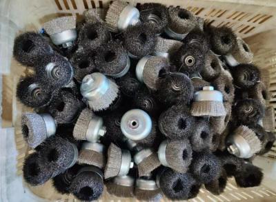 China 75mm OD Crimped Wire Stainless Steel Cup Brush for Weld Cleaning for sale