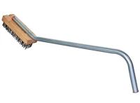 China Angled Flat Steel Wire Heavy Duty Super Saver Grill Brush Replacement Head with Handle for sale