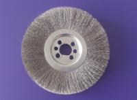 China Industrial 170mm Crimped Stainless Steel Wire Brush Wheel with Half Round Keyway for sale