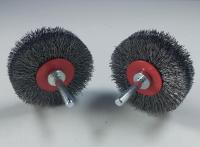 China Hot Selling 63mm Diameter Mounted Crimped Steel Wheel Brush with Shank 6mm for sale