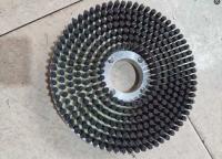 China Metal Base 7 Rows Silicon Carbide Bristle Nylon Staple Set Disc Brushes 250MM Diameter for sale