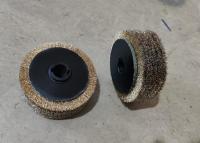 China 6 Inch Brass Coated Steel Wire Wheel Brush 150 OD with Double Keyseat for sale