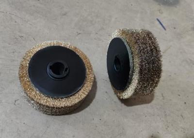 China 6 Inch Brass Coated Steel Wire Wheel Brush 150 OD with Double Keyseat for sale
