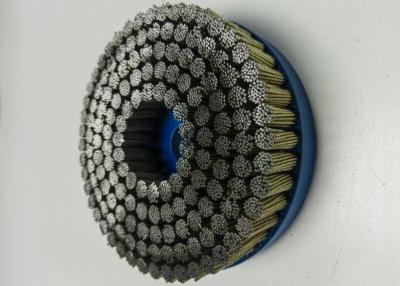 China Heavy Duty 150mm Diameter Brass Coated Steel Knotted Wire Disc Brush for sale