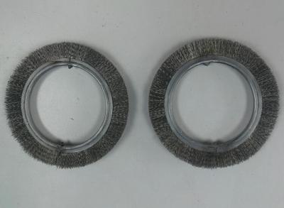 China 106mm Stainless Steel Wire Ring Brushes with Keyseat for Industrial Deburring for sale