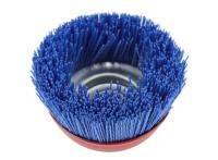 China 80mm Blue Abrasive Nylon Cup Brush for Efficient Deburring for sale