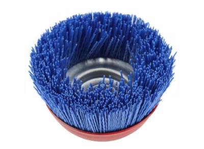 China 80mm Blue Abrasive Nylon Cup Brush for Efficient Deburring for sale