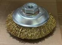 China Rotary Silver Color Bowl Crimped Steel Wire Cup Brush 85mm for Cleaning Welds for sale