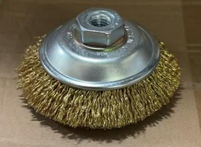 China Rotary Silver Color Bowl Crimped Steel Wire Cup Brush 85mm for Cleaning Welds for sale
