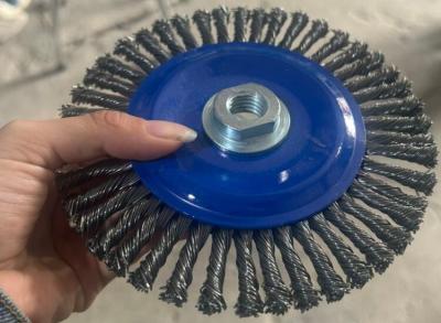 China 7 Inch OD Stringer Bead Knot Wire Wheel Brushes for Weld Cleaning for sale