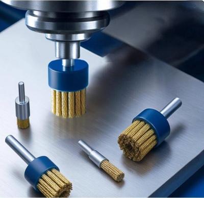 China Floor Grinding Machine 75mm Diameter Knotted Brass Wire Disc Brush for sale