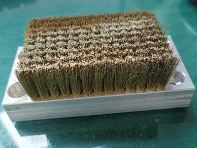 China Long Lasting 140mm Length Rectangular Metal Holder Brass Wire Strip Brush for Embossing Roller for sale