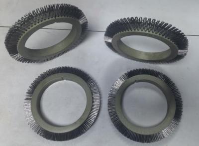 China Industrial Stainless Steel Stenter Wheel Brush 190mm for Textile Finishing Machine Cleaning for sale