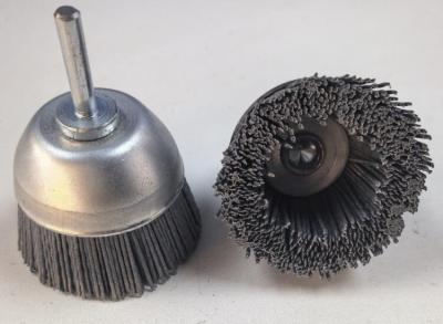 China 65mm Diameter Nylon Filament Abrasive Cup Brush With Shank Applied for Deburring for sale
