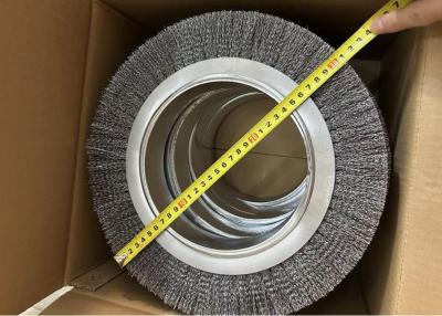 China Cylindrical Industrial Tool 12Inch Diameter Crimped Stainless Steel Wire Roller Brush for Removing Heavy Scale for sale