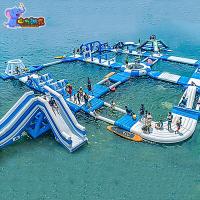 China Customized Water Lake Obstacle Course Assault Adults Floating Island Waterpark for sale