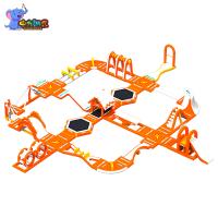 China Customized Water Lake Obstacle Course Assault Adults Floating Island Waterpark for sale