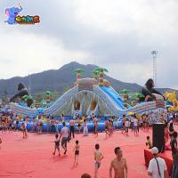 China Forest Adventure Inflatable Floating Castle Floating Water Slide Sunproof OEM for sale