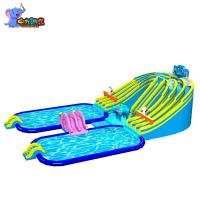 China Cartoon Inflatable Water Park Inflatable Water Slide Swimming Pool for sale