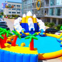China Customised Waterproof Climbing Floating Bouncy Castle Slides For Water Park for sale