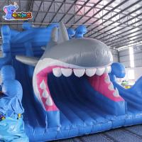 China Customized Shark Inflatable Water Slide Inflatable Slides Bounce House for sale